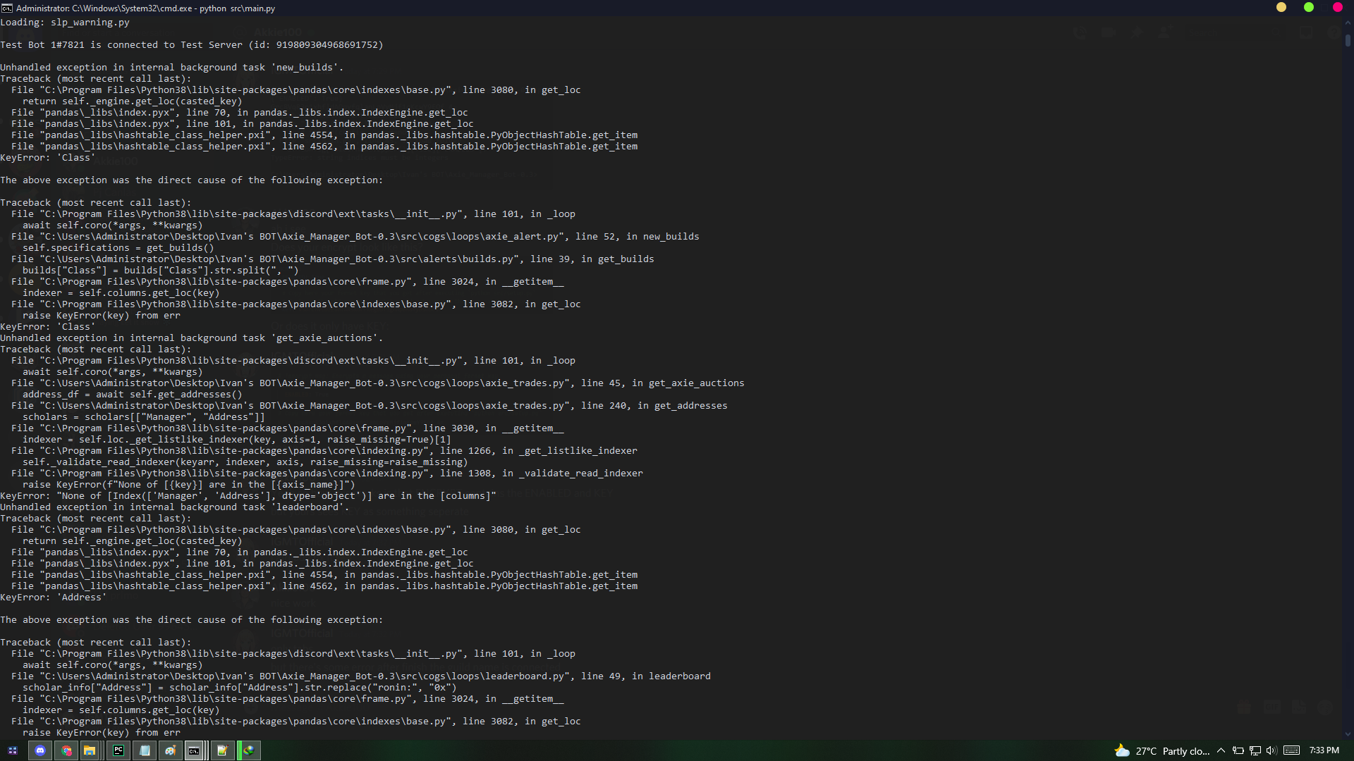 Catch errors when spreadsheets are empty · Issue #161 · StephanAkkerman/axie-manager-bot · GitHub