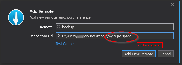 Adding remote from folder with space in path name gives error · Issue #731 · fork-dev/TrackerWin ...