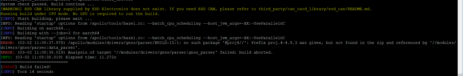 Build cyberRT drivers face errors · Issue #10794 · ApolloAuto/apollo · GitHub