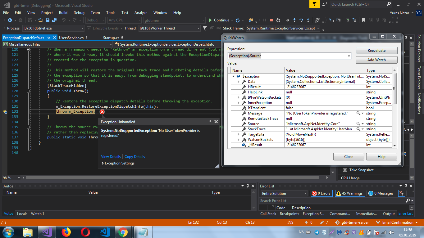 "No IUserTokenProvider is registered" ASP.Net Core 2.1 · Issue #6413 ...