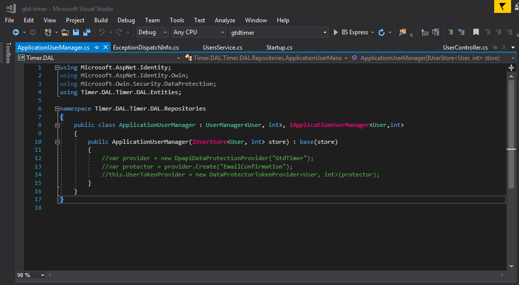 "No IUserTokenProvider is registered" ASP.Net Core 2.1 · Issue #6413 ...
