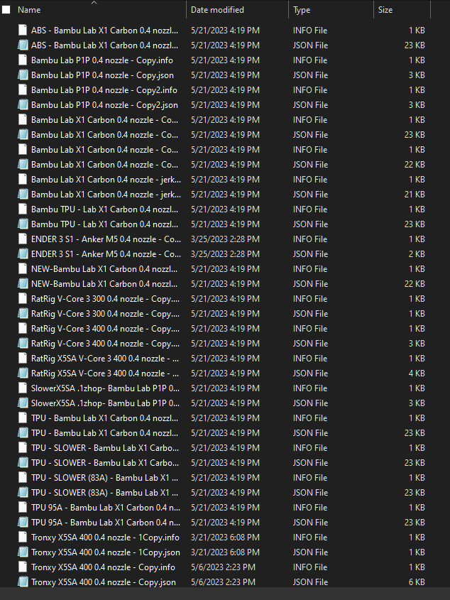 I just lost all my custom filament, print, and machine profiles · Issue #1111 · SoftFever ...