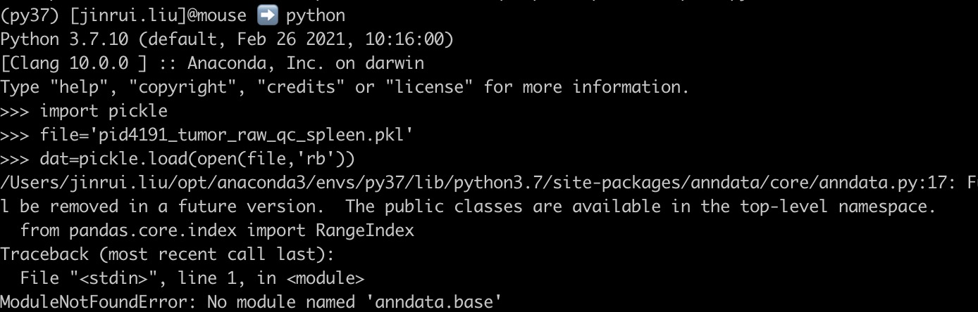 ModuleNotFoundError: No module named 'anndata.base' · Issue #572 · scverse/anndata · GitHub