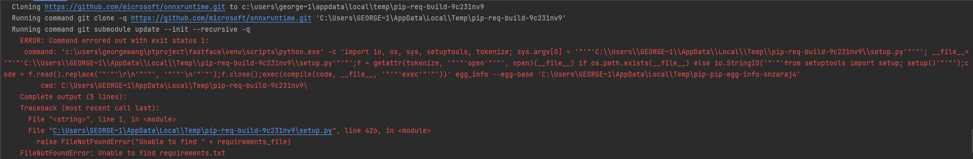 FileNotFoundError: Unable to find requirements.txt · Issue #8370 · microsoft/onnxruntime · GitHub