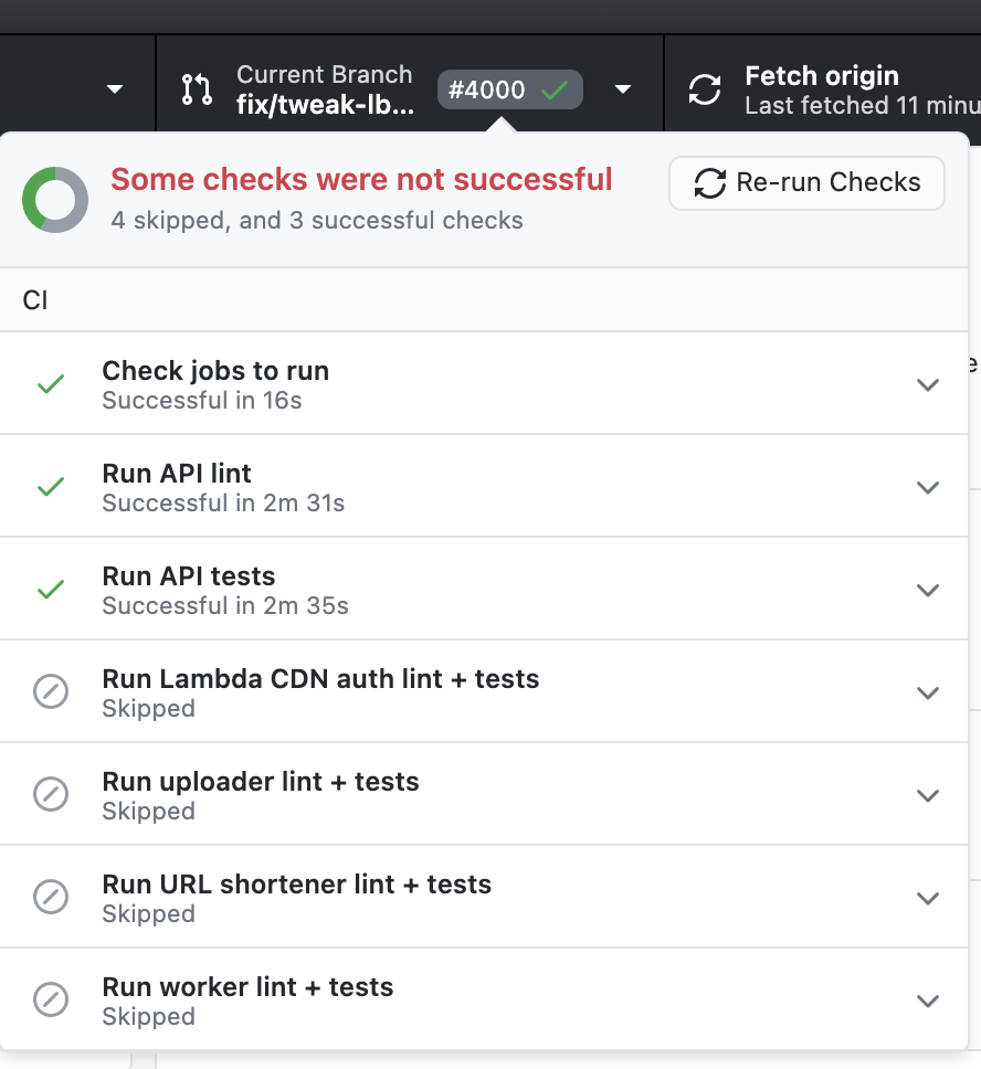 CI status of pull request doesn't match Github.com when tasks are ...