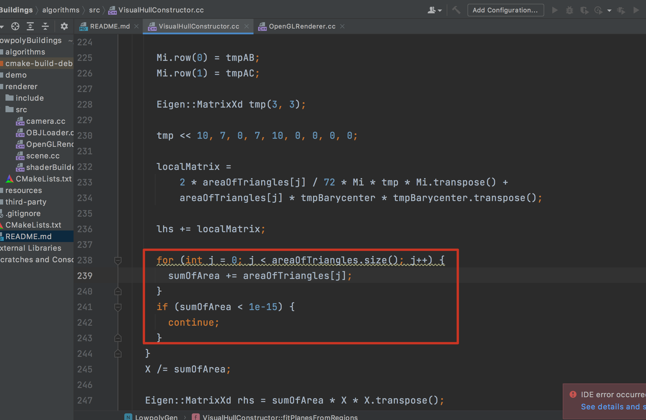 sumOfArea logic shoud place out side of for loop. · Issue #4 · loryhndol/LowpolyBuildings · GitHub