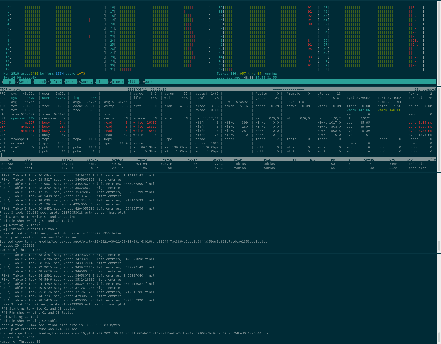 Question: Does parallel plotting makes sense in this plotter? · madMAx43v3r chia-plotter ...