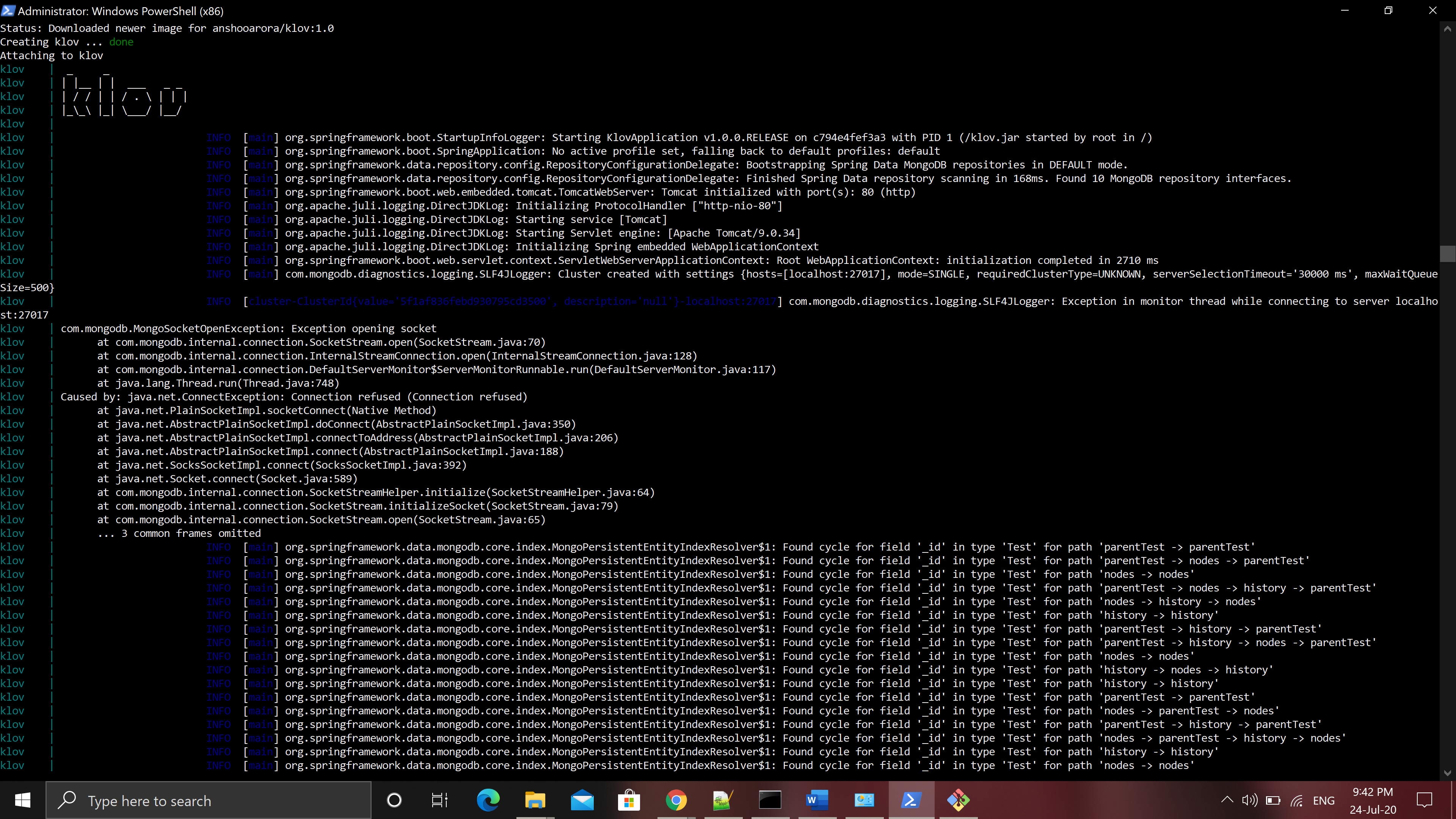 Klov app is not launching in the new docker build · Issue #60 · extent-framework/klov · GitHub