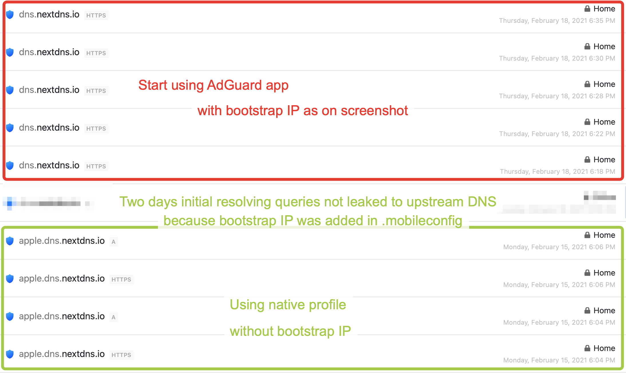 Native DNS: Bootstrap IP addresses are not used for initial resolving ...