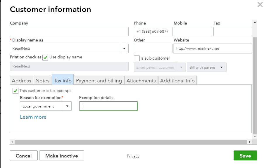 Taxable Customer updated through SDK not updating the UI. · Issue #87 · intuit/QuickBooks-V3 ...