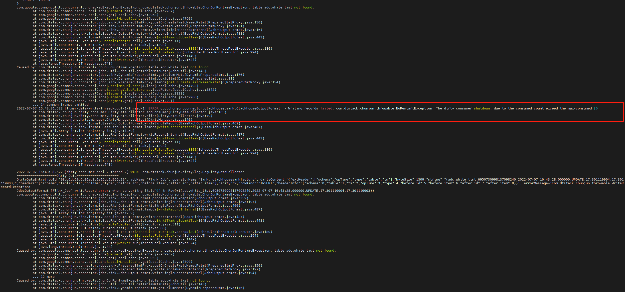 mysql binlog实时同步增量数据到clickhouse时，ClickhouseOutputFormat - Writing records failed · Issue #1033 ...