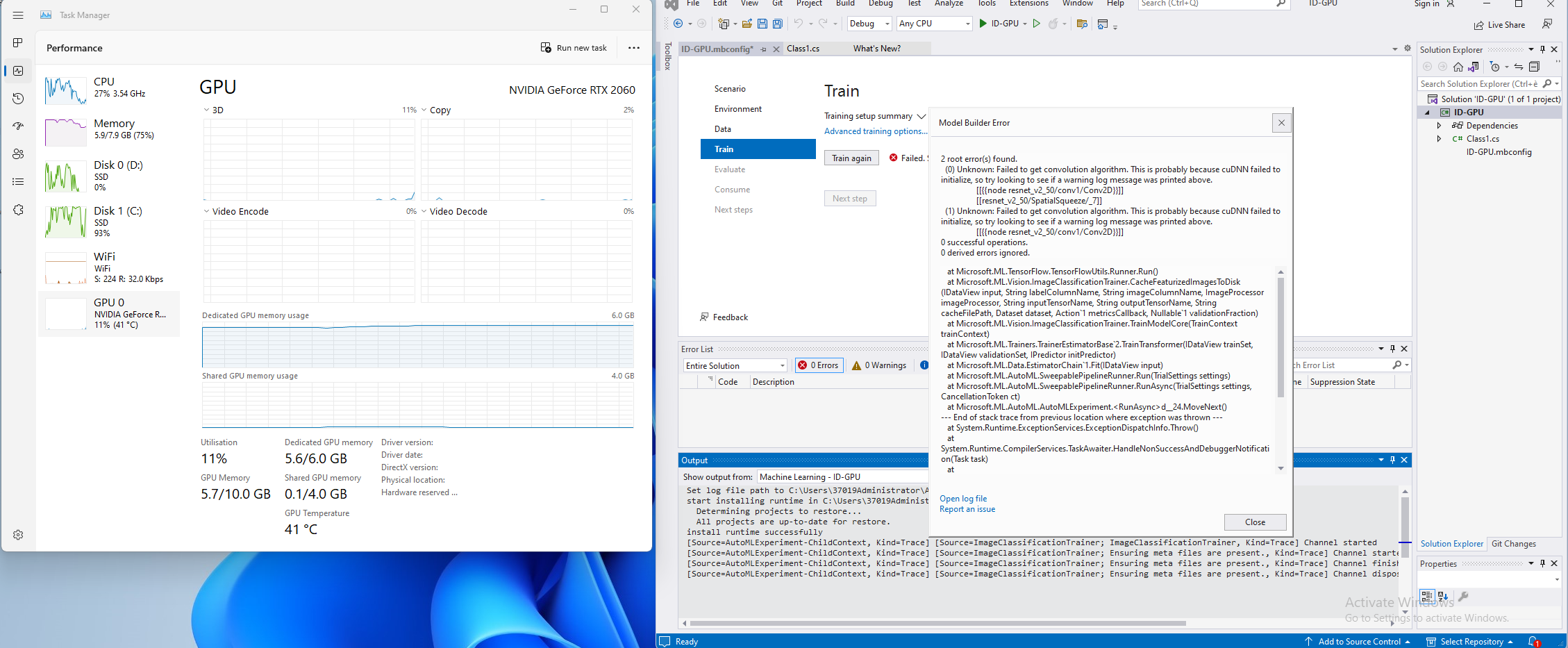 Image classification doesn't work with GPU · Issue #2530 · dotnet/machinelearning-modelbuilder ...