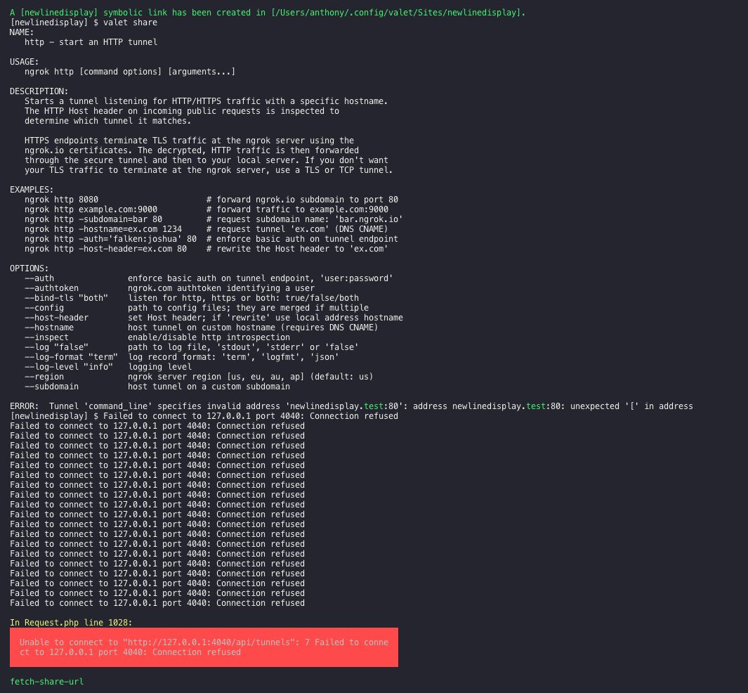Errors when using "valet share" · Issue #790 · laravel/valet · GitHub