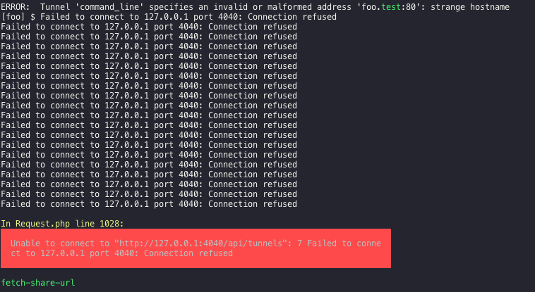 Errors when using "valet share" · Issue #790 · laravel/valet · GitHub