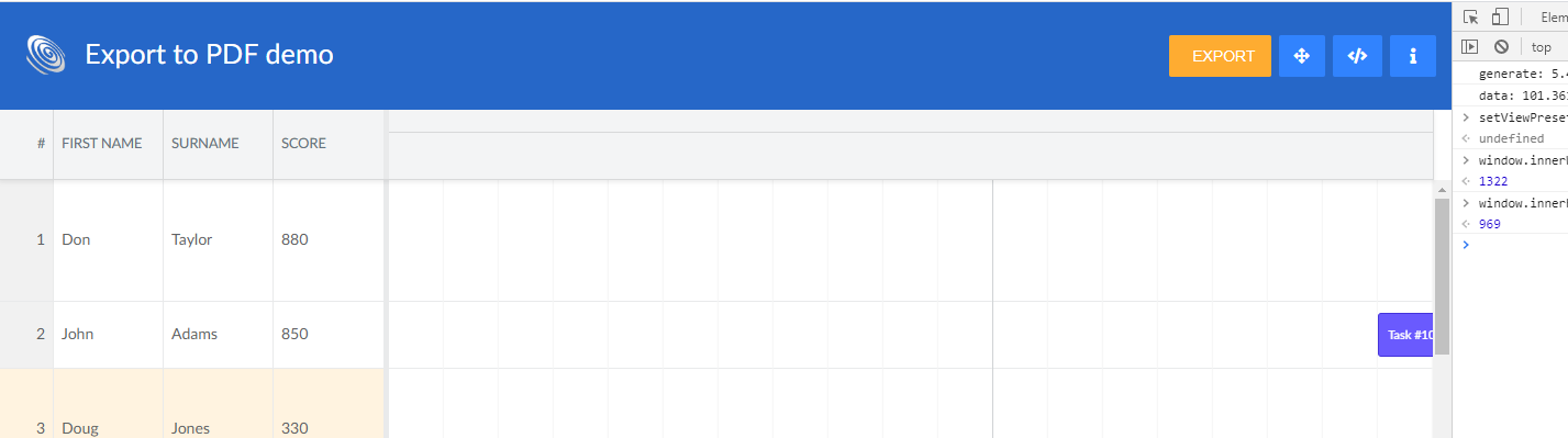 Time header get blank when changing view preset after export · Issue #1095 · bryntum/support ...