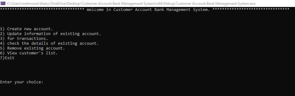 Github Mahmoudkhairy159customer Account Bank Management System Using C And Oop And Linkedlist