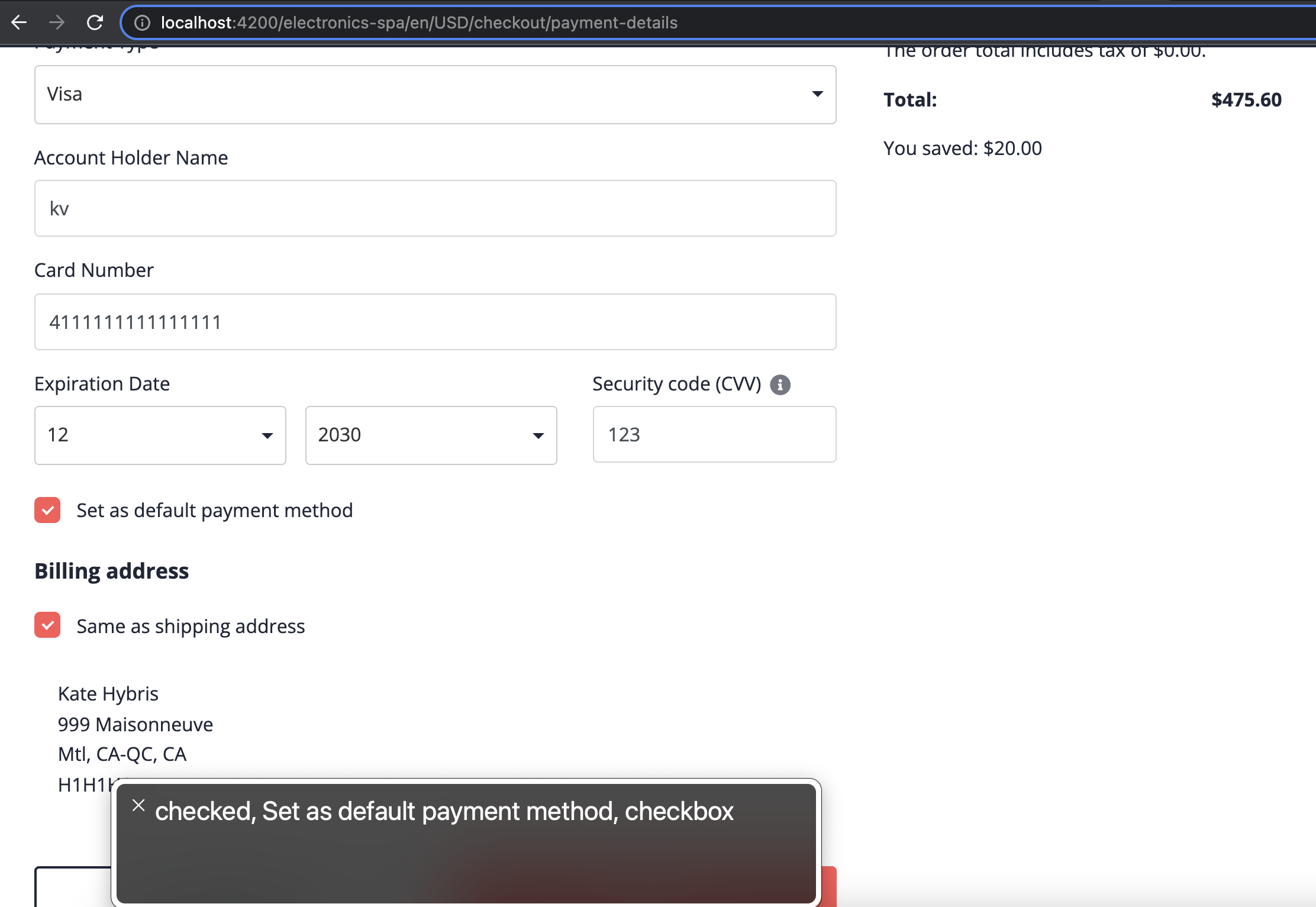 During checkout: when SR users adds new Payment Method more context is needed. · Issue #13733 ...
