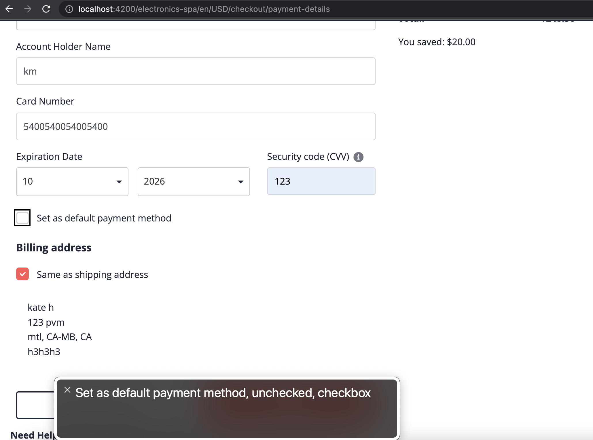 During checkout: when SR users adds new Shipping Address more context is needed · Issue #13734 ...