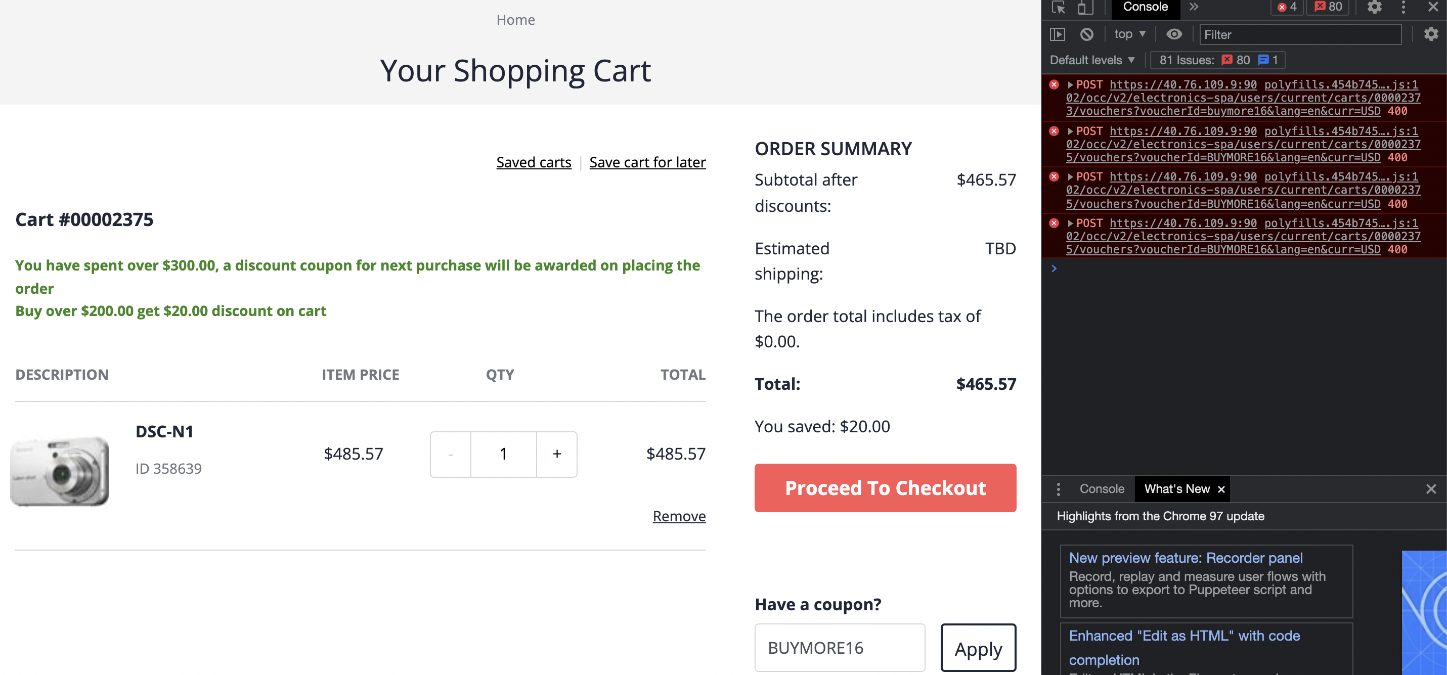 No message if a valid coupon cannot be redeemed · Issue #14986 · SAP/spartacus · GitHub