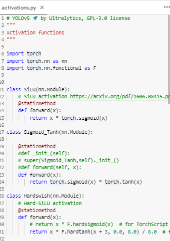 How to custom activation function · Issue #10509 · ultralytics/yolov5 · GitHub
