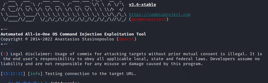 Commix Didnt Run After Testing Connection To The Target Url · Issue