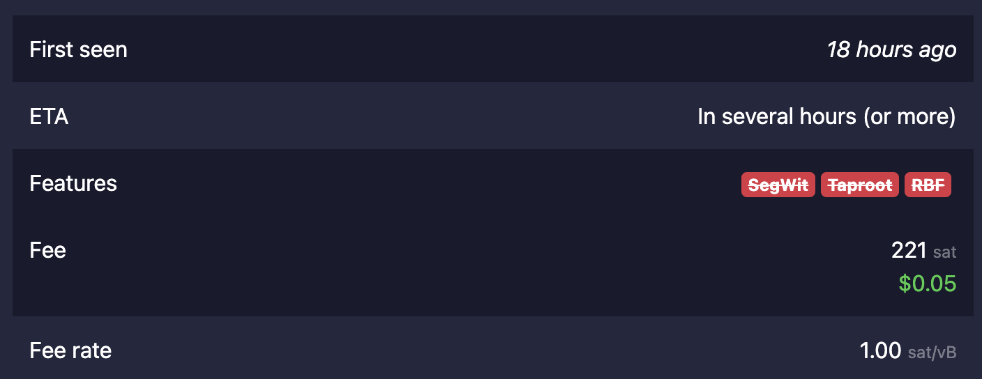 P2PKH Private Key Sweep Delayed due to low fee (fee determined by Sparrow) · Issue #866 ...