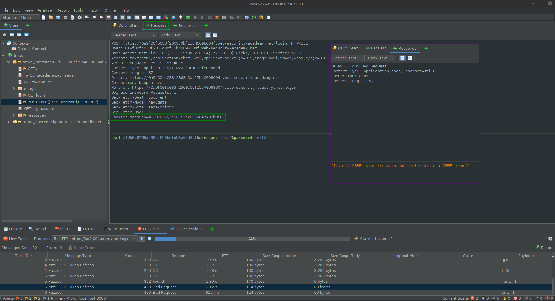 Fuzzer seems to ignore "set-cookie" response header · Issue #7250 · zaproxy/zaproxy · GitHub
