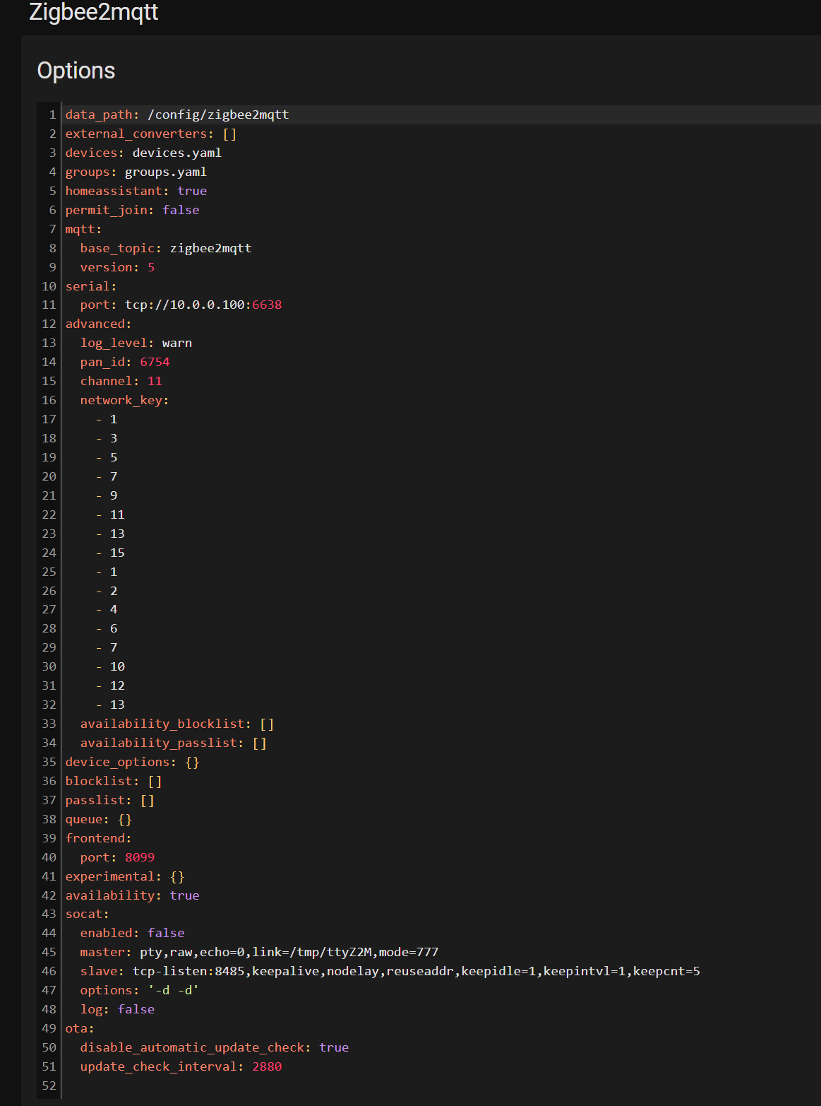 Option 'ota' does not exist in the schema · Issue #120 · zigbee2mqtt/hassio-zigbee2mqtt · GitHub