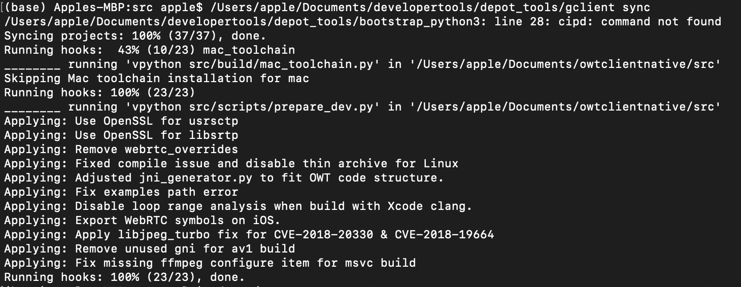 Ios App Gclient Sync And Build Script Issue · Issue 437 · Open Webrtc Toolkitowt Client 6494
