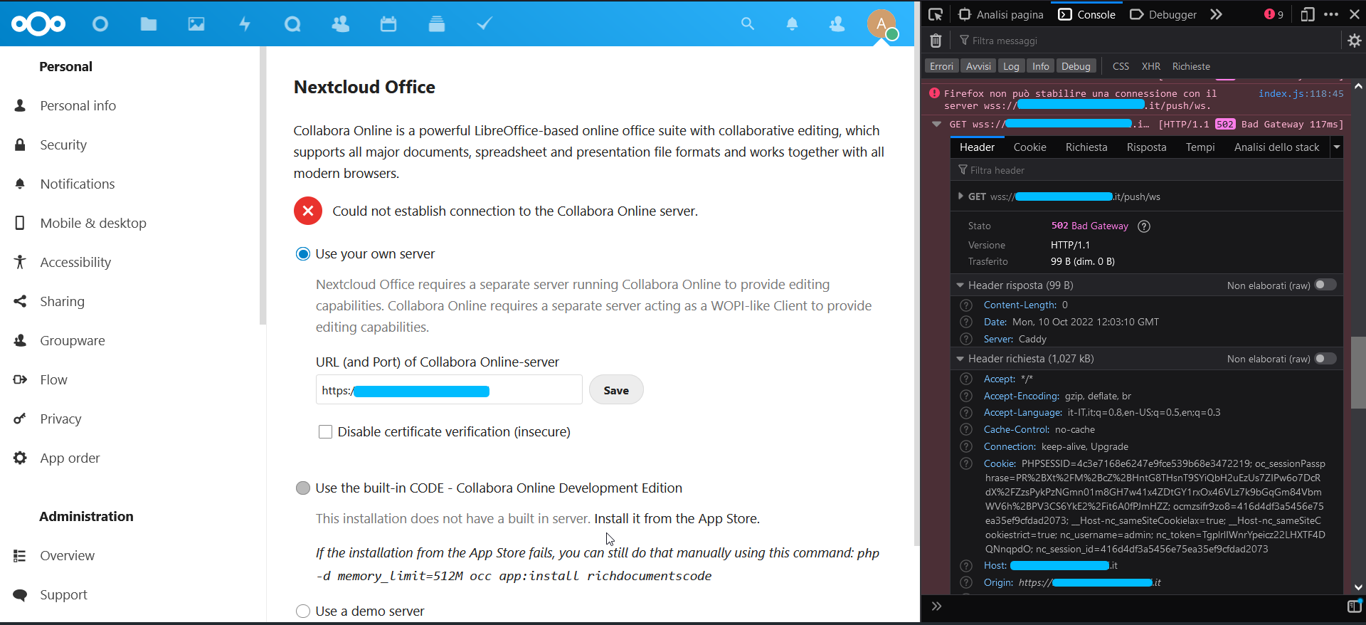 Collabora and Talk not working after installation · nextcloud all-in-one · Discussion #1196 · GitHub
