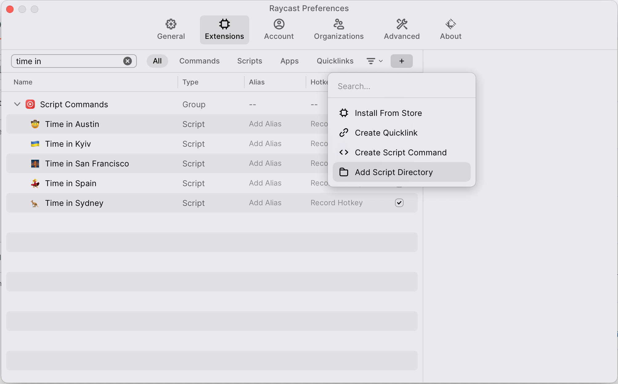 Github Icatalinaraycast Times Raycast Commands To Check The Time In Different Cities From