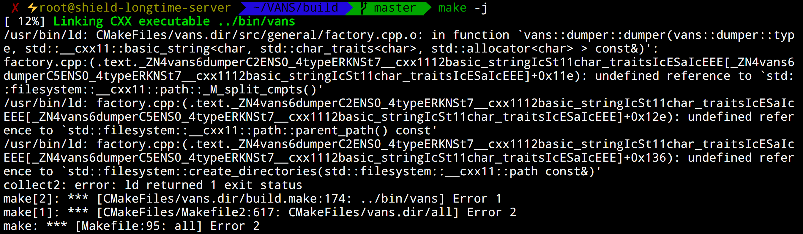 undefined reference errors during make · Issue #3 · TheNetAdmin/VANS ...