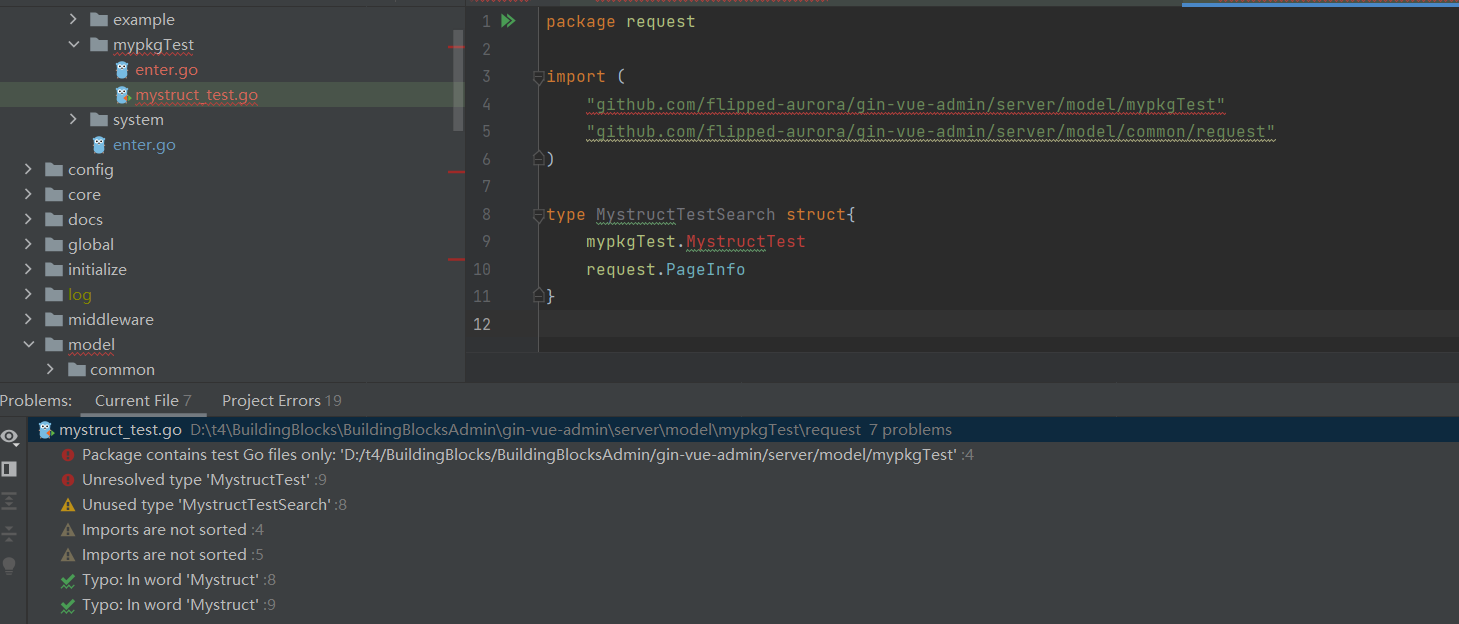 [Bug]: 代码生成器 XxxTest 结构体 生成代码无法使用 · Issue #1157 · flipped-aurora/gin ...