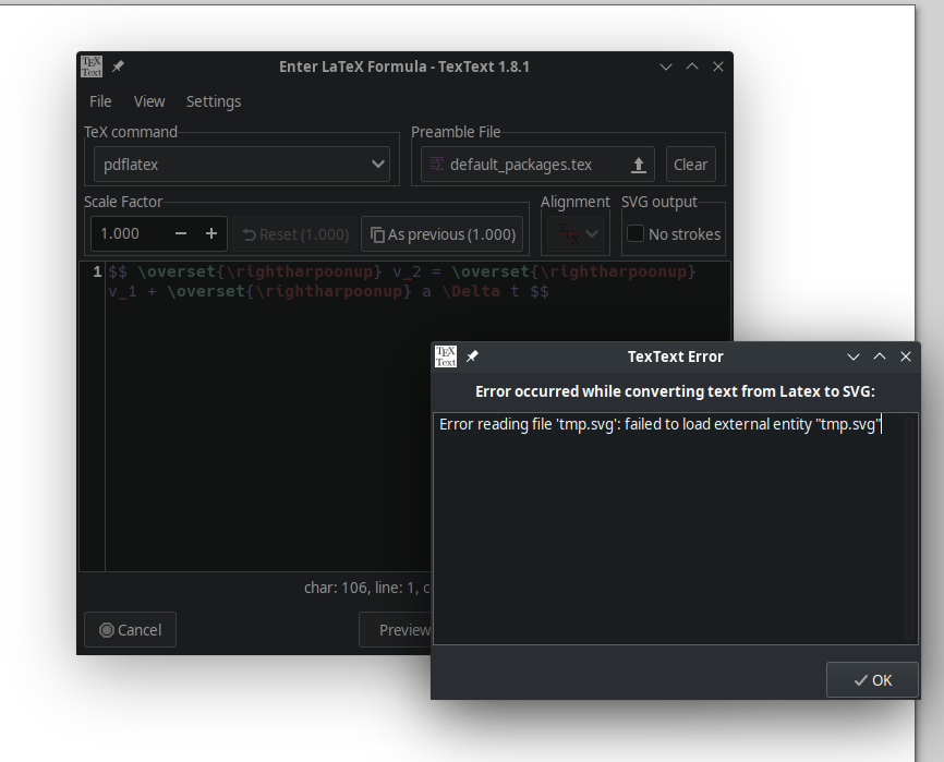 Error when generating tmp.svg (KDE Neon only (?)) · Issue #351 · textext/textext · GitHub