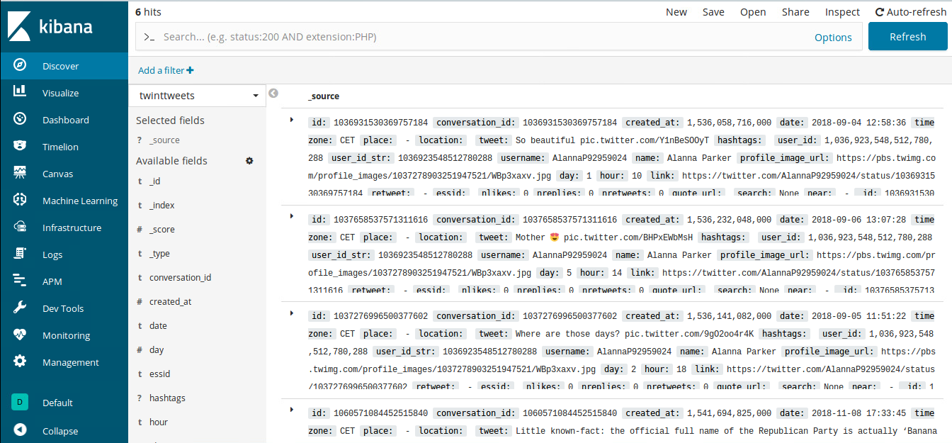 [question] Elasticsearch Feeding · Issue 150 · Twintproject Twint · Github