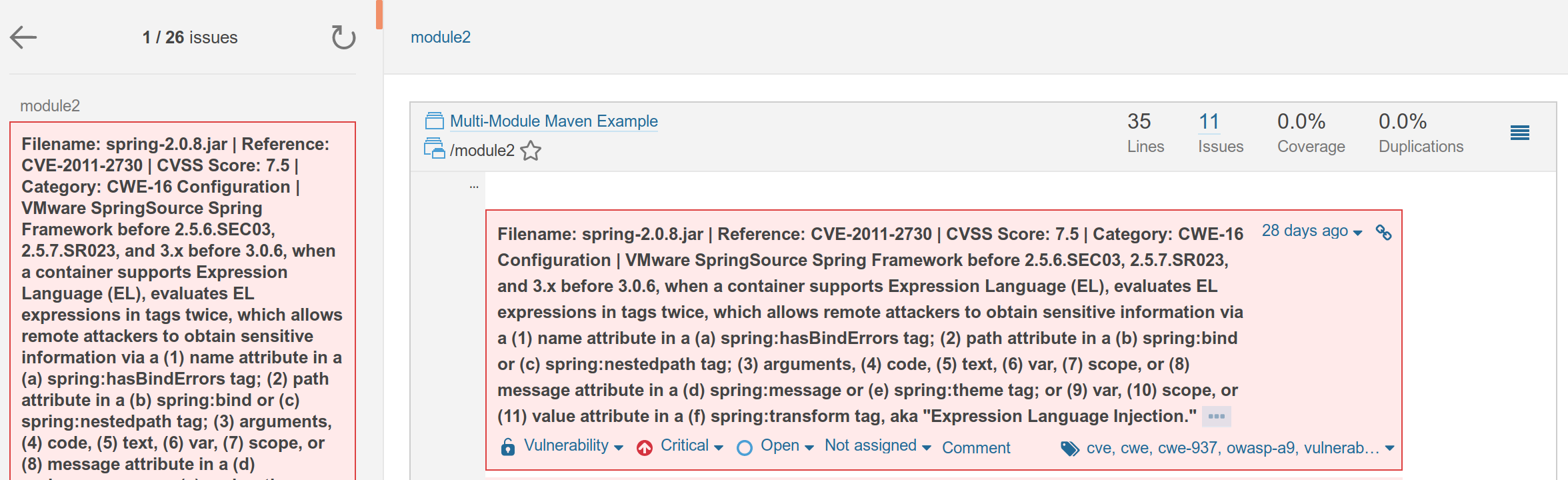 Sonar Mixes Up Issue Status After Repeated Runs · Issue 55 · Dependency Check Dependency Check