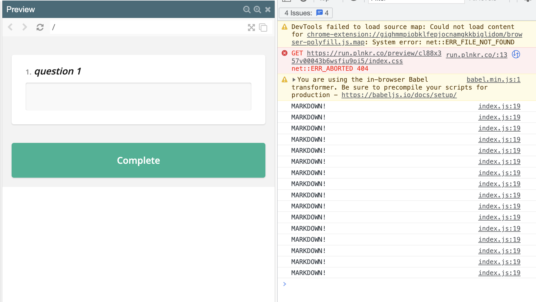 The survey is very slow when using onTextMarkdown to replace html on ...