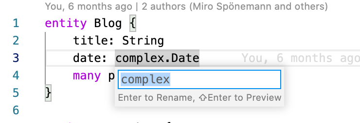 Domainmodel example: Renaming with qualified name does not work · Issue #277 · eclipse-langium ...
