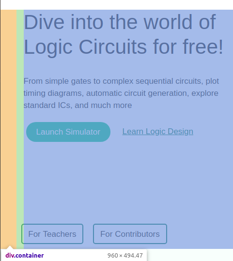 home page contents not aligned properly · Issue #1173 · CircuitVerse/CircuitVerse · GitHub
