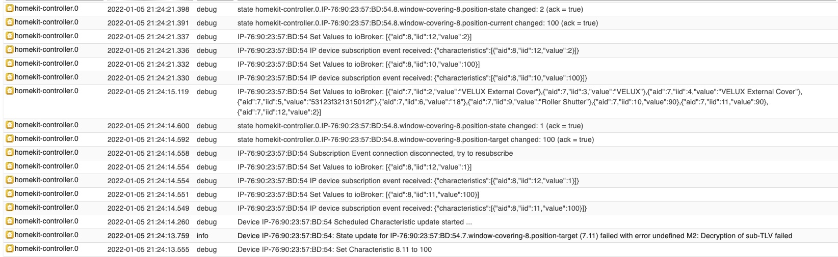 Simultaneous control doesn't work · Issue #82 · Apollon77/ioBroker.homekit-controller · GitHub