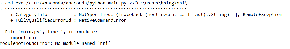 NNI experiments all failed with two Errors · Issue #2819 · microsoft/nni · GitHub