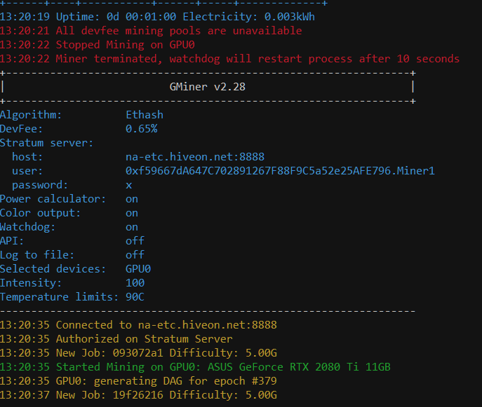 "All devfee mining pools are unavailable" error mining Ethash on v2.28 · Issue #100 ...