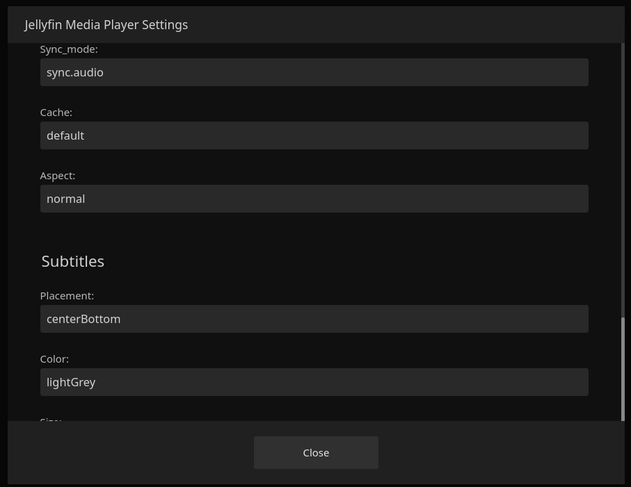 New settings styling cuts off subtitle settings · Issue #142 · jellyfin/jellyfin-media-player ...
