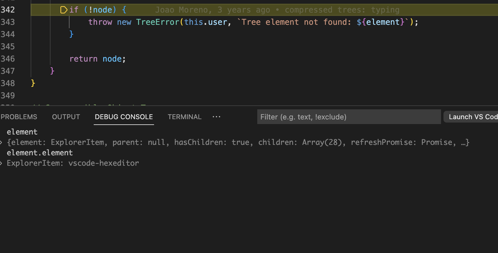 Error: TreeError [FileExplorer] Tree element not found: [object Object] · Issue #154749 ...