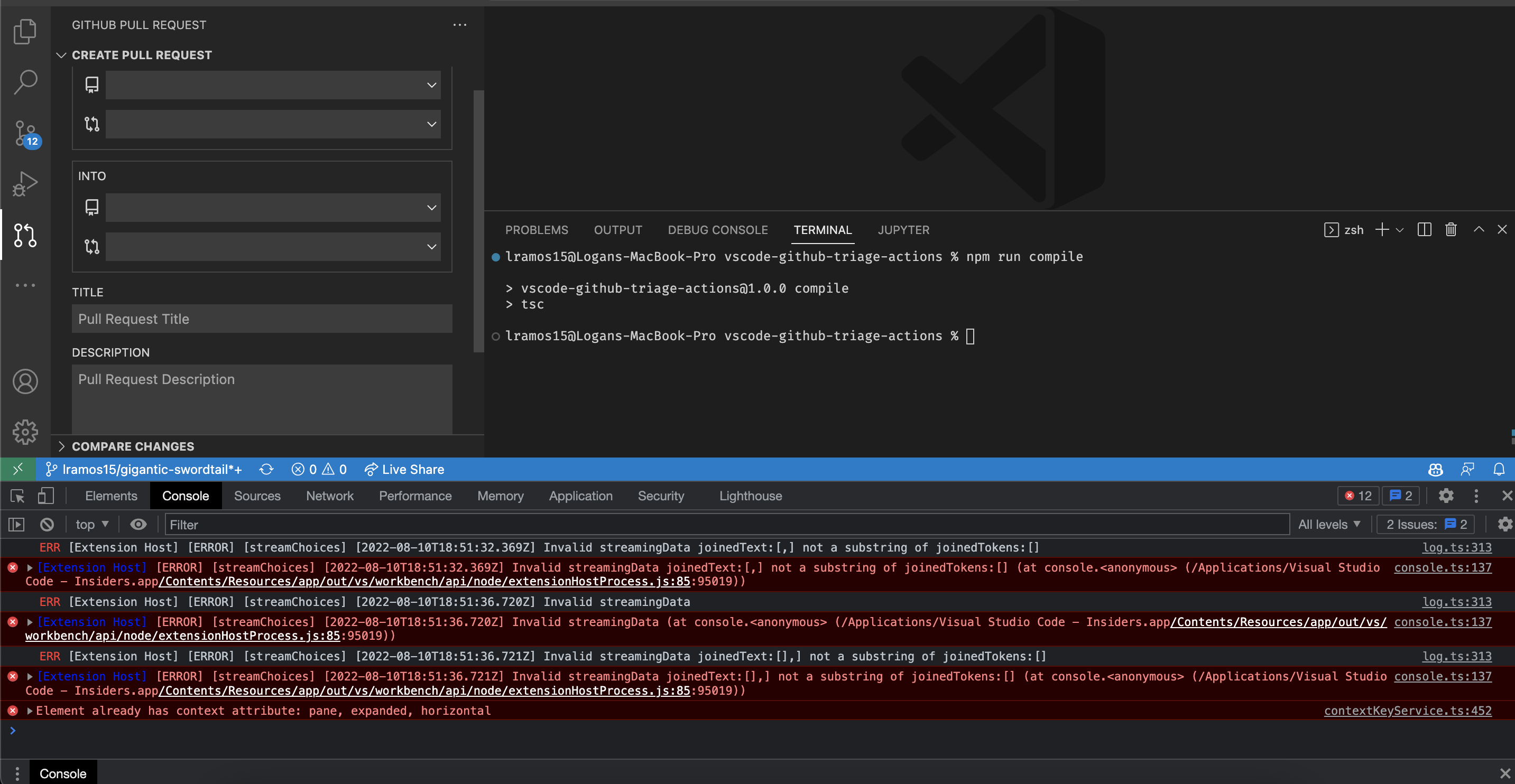 Creating a PR without commits breaks the panel · Issue #3841 · microsoft/vscode-pull-request ...