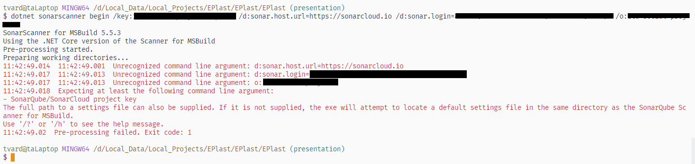dotnet tool sonarscanner doesn't recognize params `/k:___`, `/d:___` and `/o:___` · Issue #18 ...