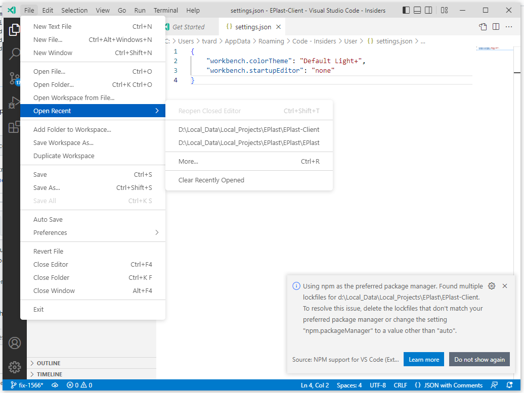[Feature request, Windows] Ability to open recent opened workspaces from task bar icon and from ...