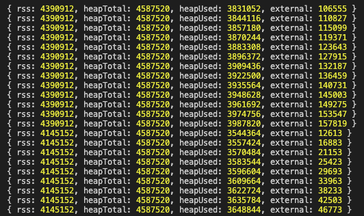 Deno.memoryUsage Returning rss