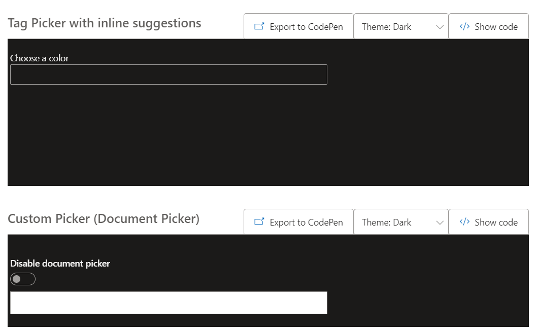 BasePicker Theme: No apparent way to get default themes and styles for custom pickers · Issue ...