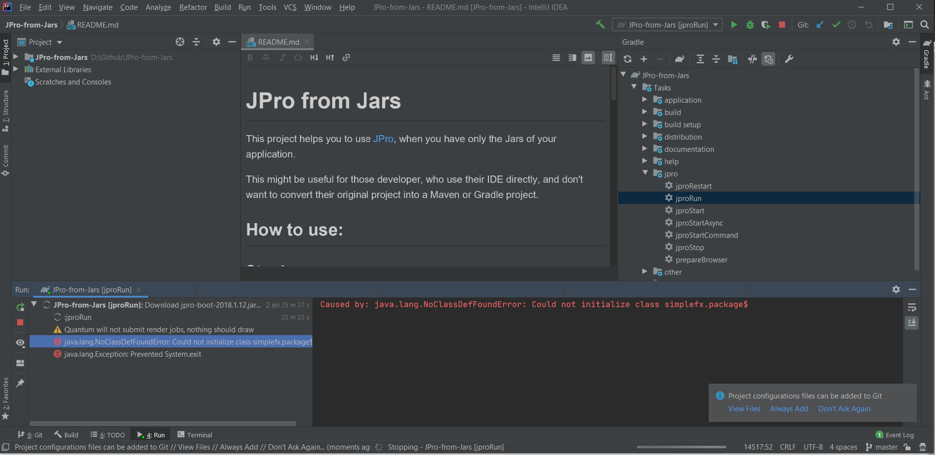 When I import this and run it occurs an error. · Issue #1 · JPro-one/JPro-from-Jars · GitHub